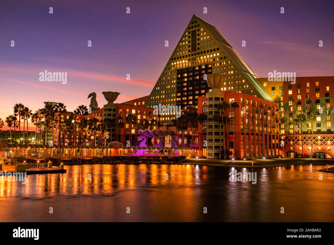 Orlando, Florida. December 18, 2019. Walt Disney World Dolphin Hotel on ...