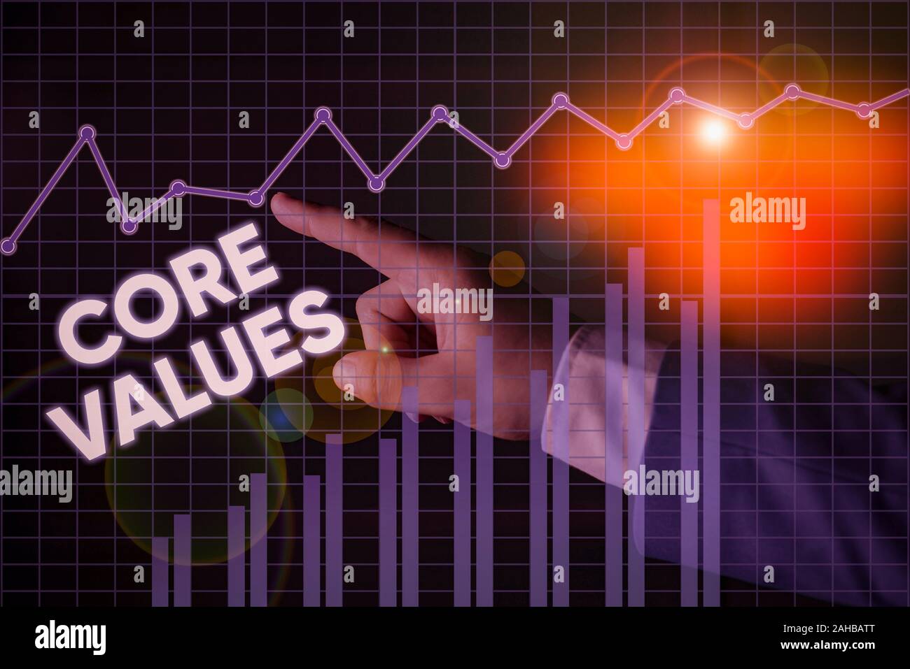 Writing note showing Core Values. Business concept for the fundamental ...