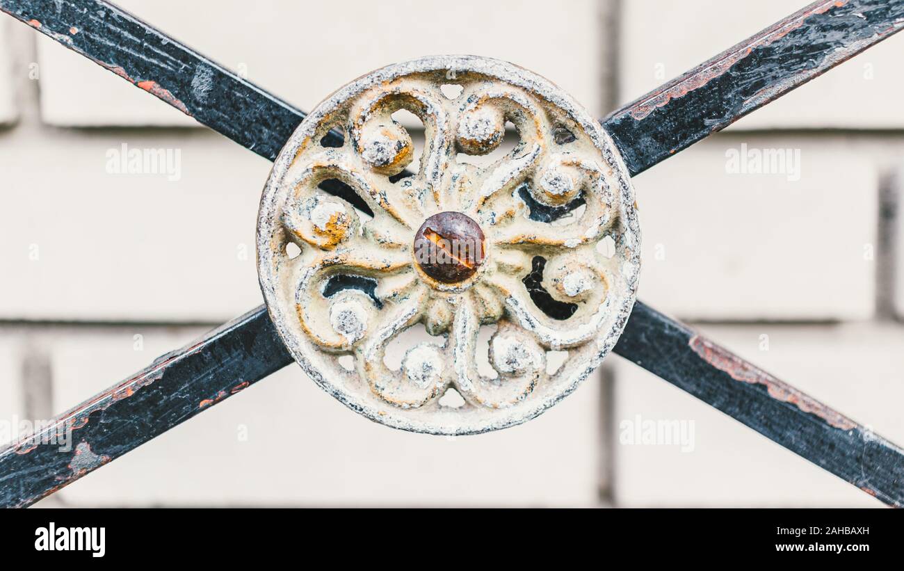 Rusted metal table decor design background texture Stock Photo - Alamy