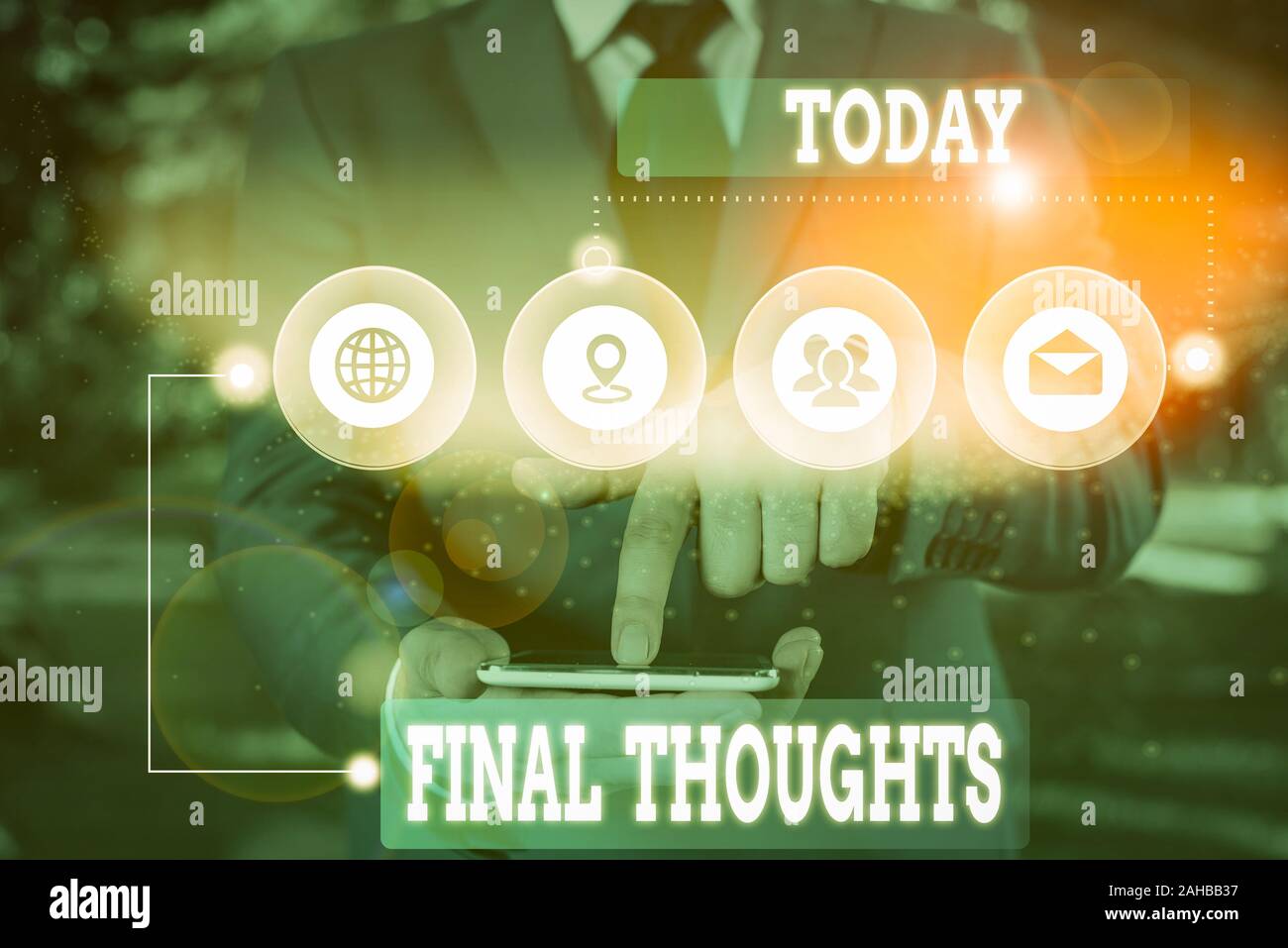 Text sign showing Final Thoughts. Business photo showcasing the ...