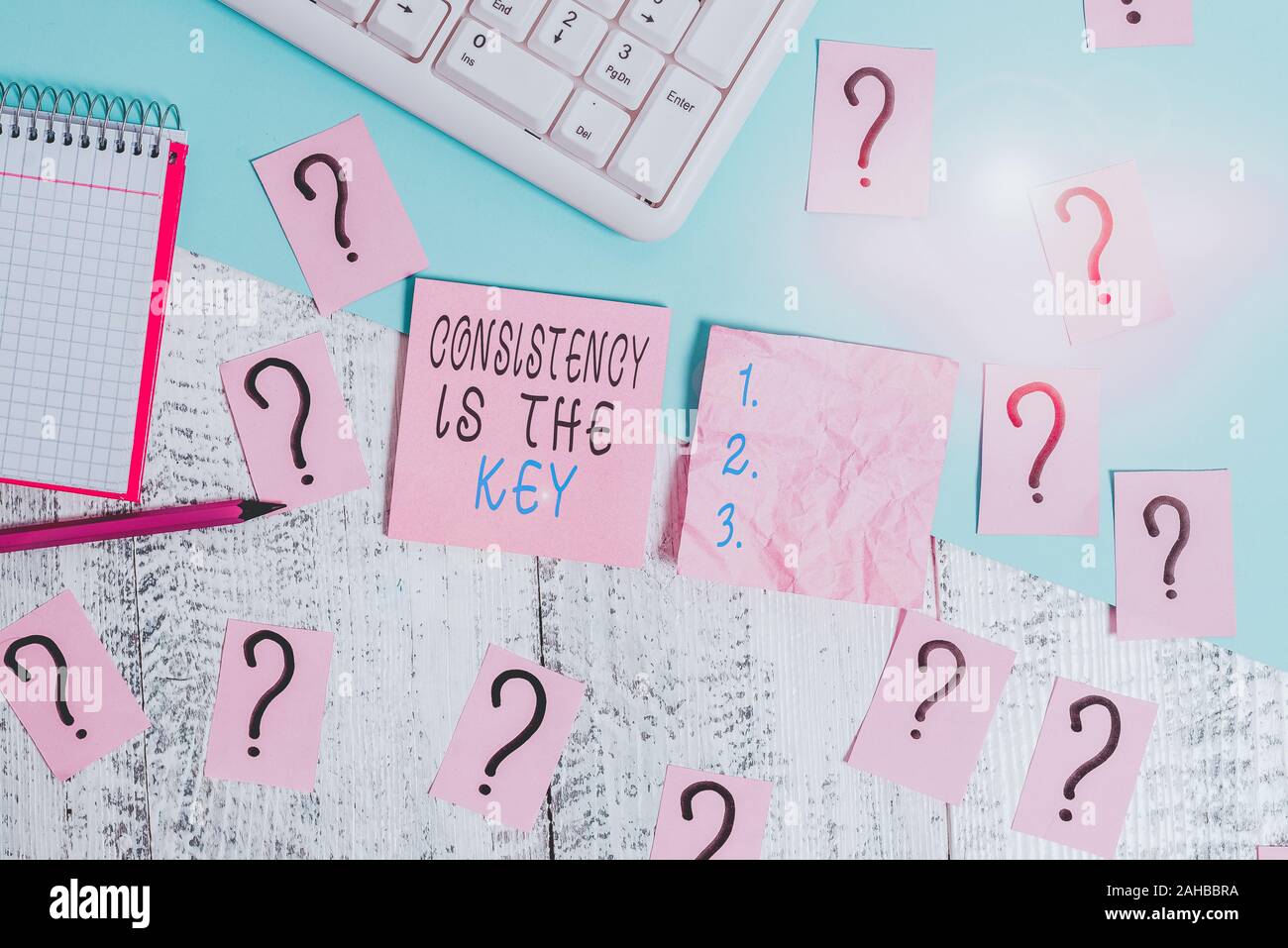 Handwriting text Consistency Is The Key. Conceptual photo full ...