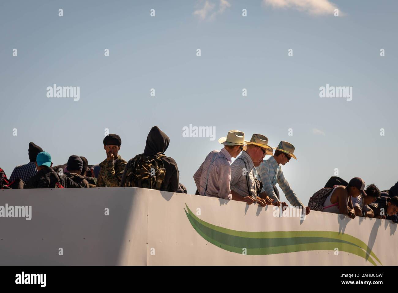 San Pedro, Ambergris Caye, Belize - November, 18, 2019. Mennonites ...