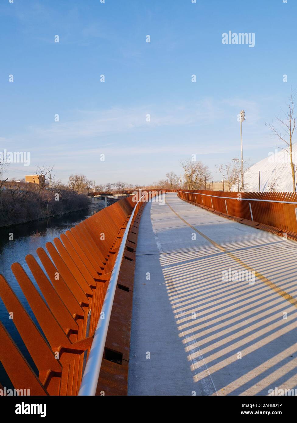 Riverview Bridge, Chicago's longest pedestrian bridge. 312 RiverRun ...