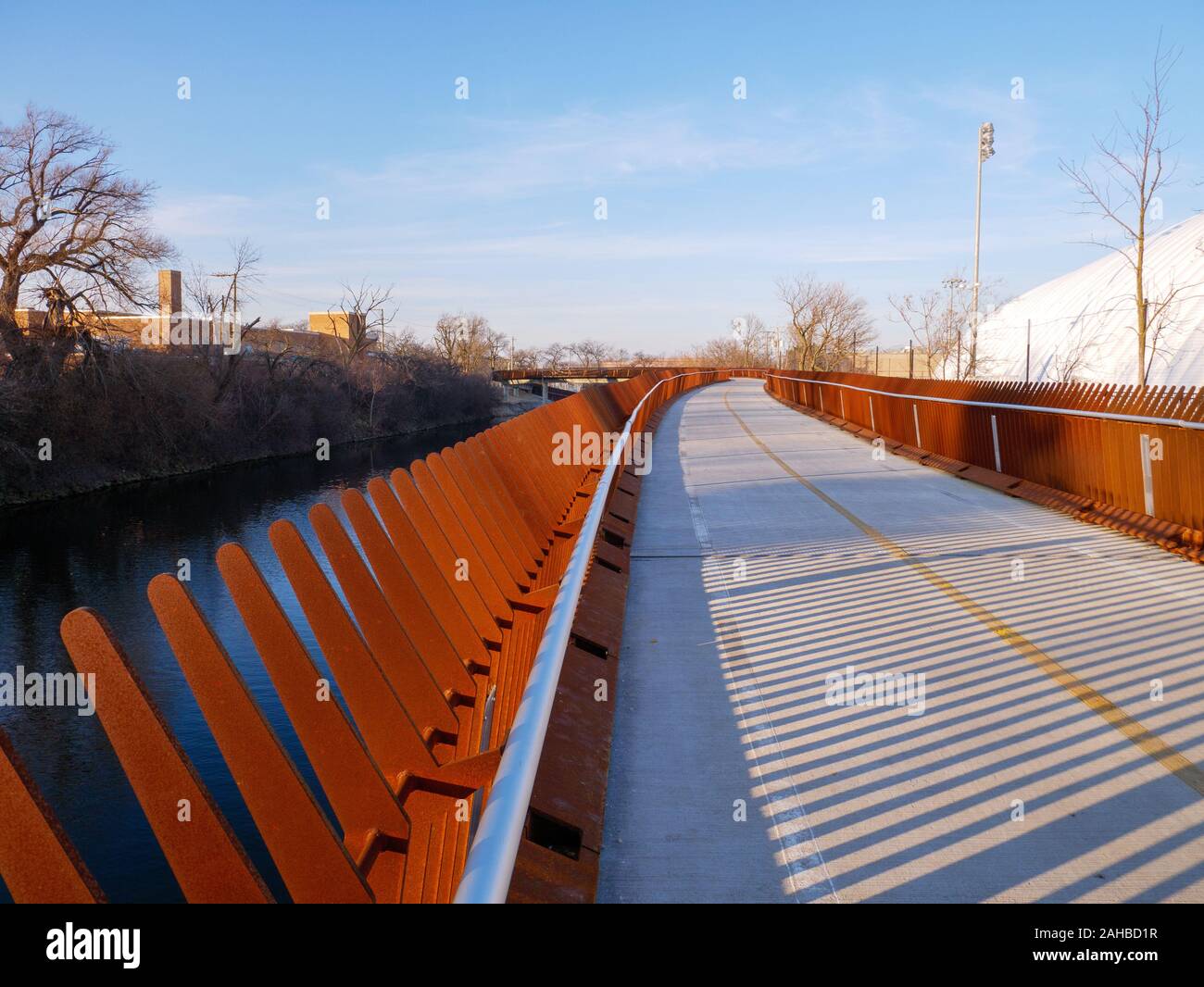 Riverview Bridge, Chicago's longest pedestrian bridge. 312 RiverRun ...