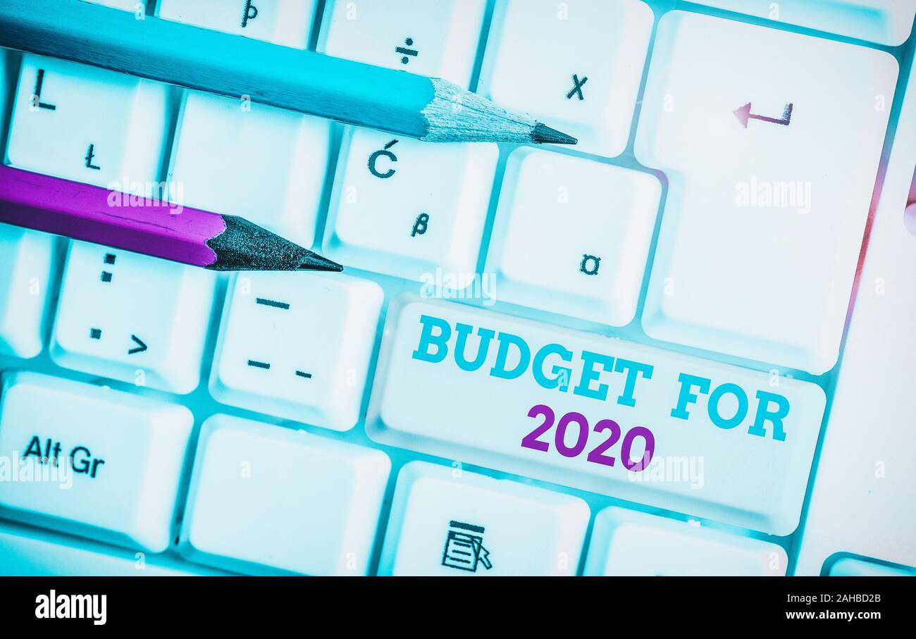 Writing note showing Budget For 2020. Business concept for An written ...