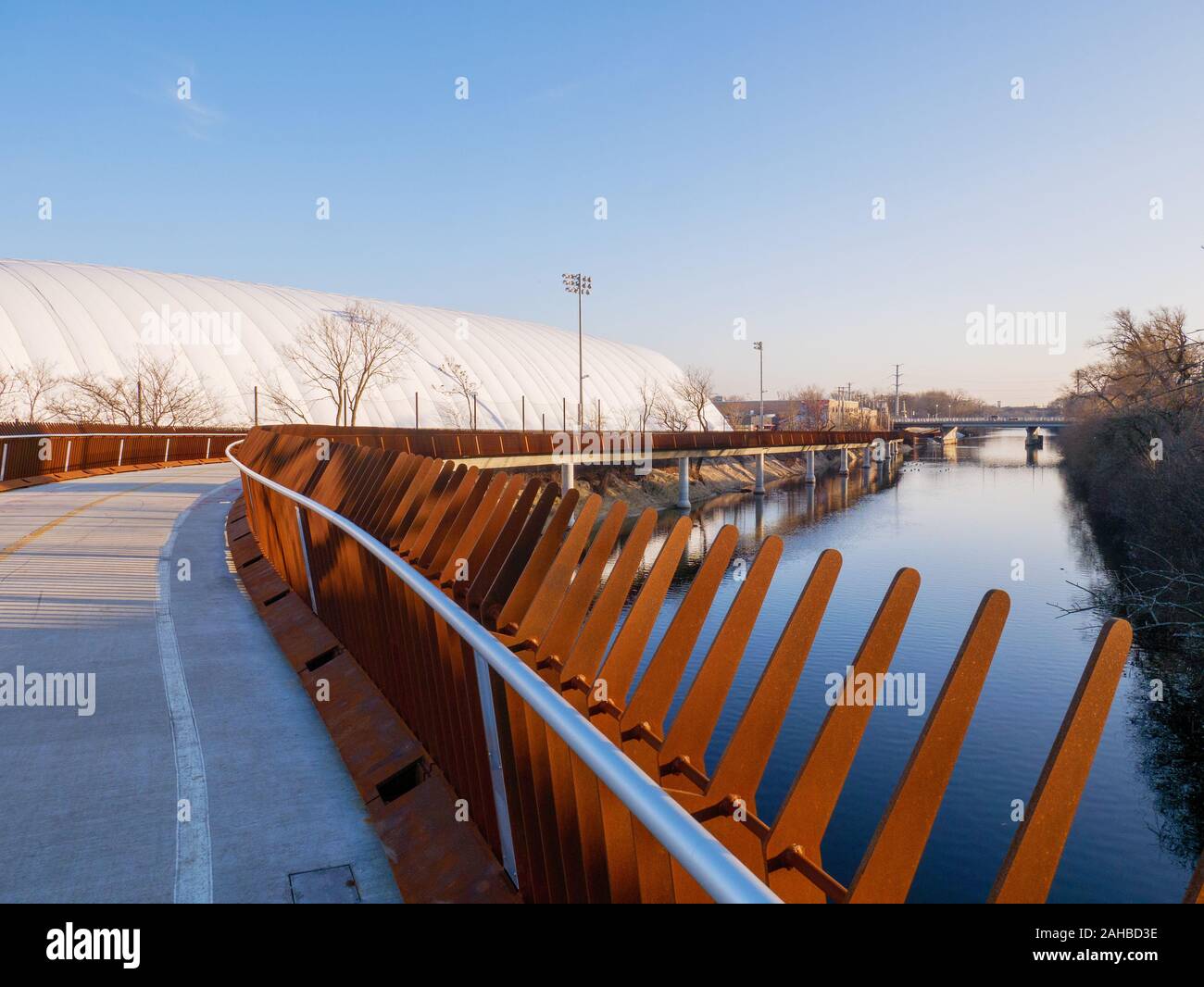 Riverview Bridge, Chicago's longest pedestrian bridge. 312 RiverRun ...