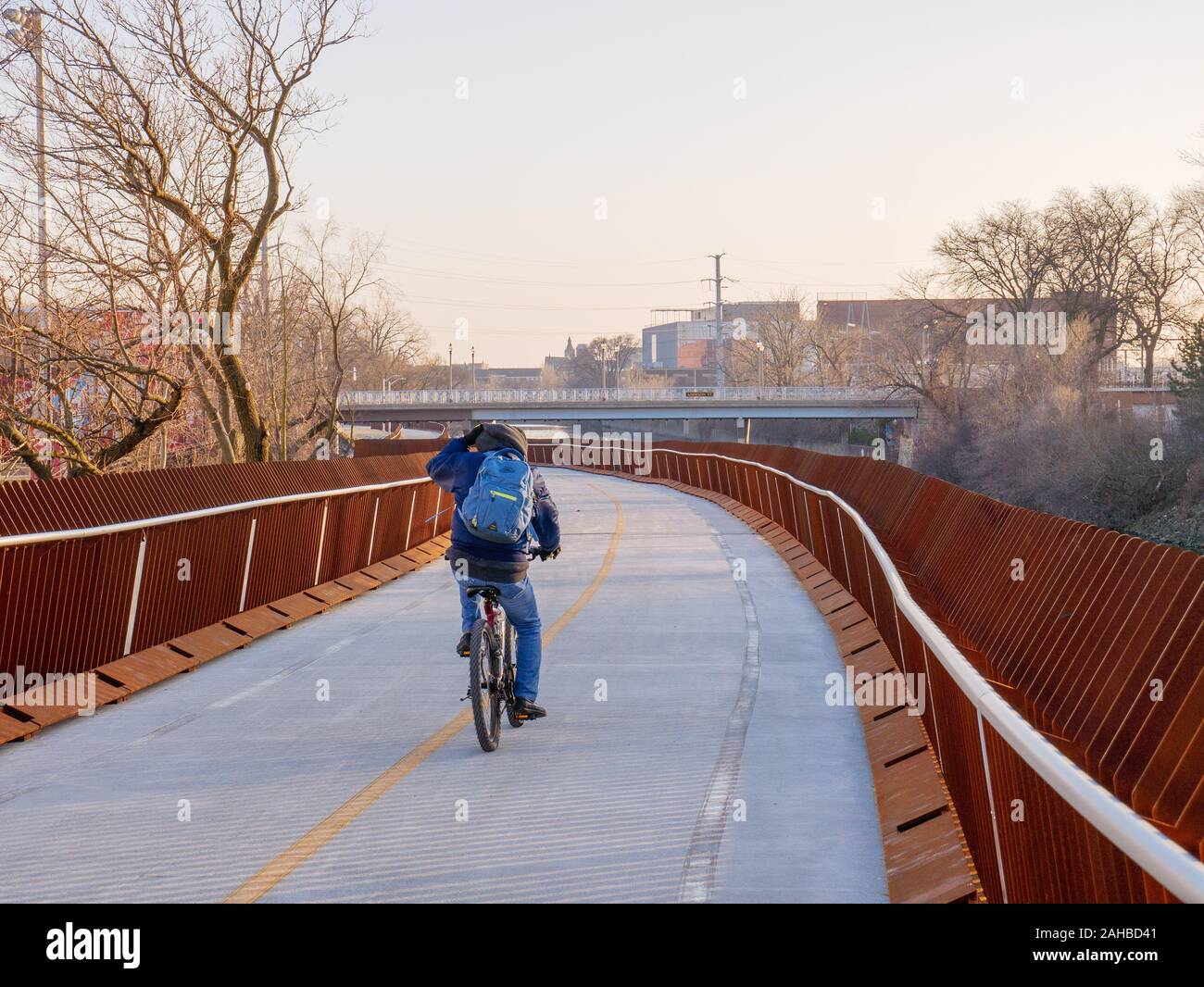 Riverview Bridge, Chicago's longest pedestrian bridge. 312 RiverRun ...