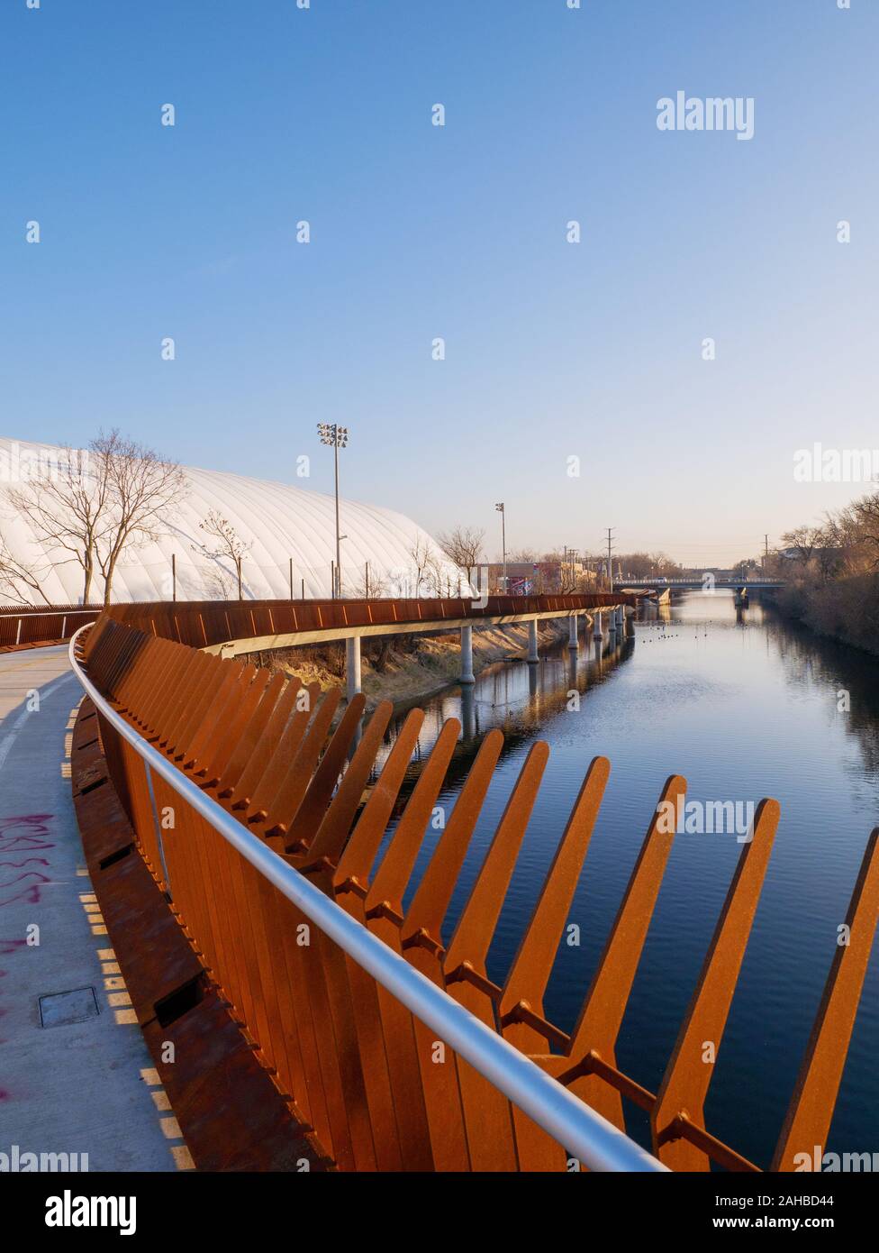 Riverview Bridge, Chicago's longest pedestrian bridge. 312 RiverRun ...