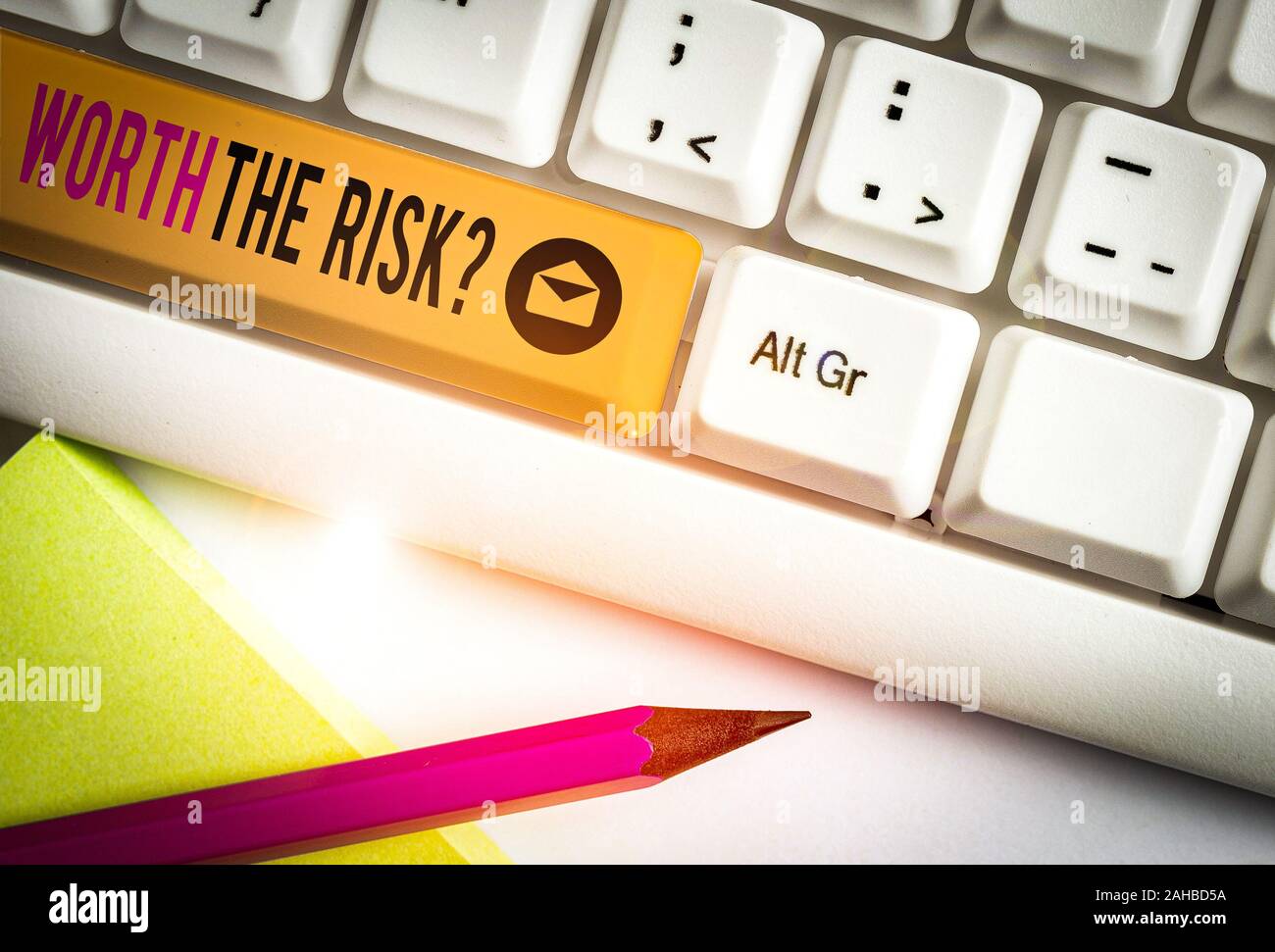 Handwriting text Worth The Risk Question. Conceptual photo asking if ...