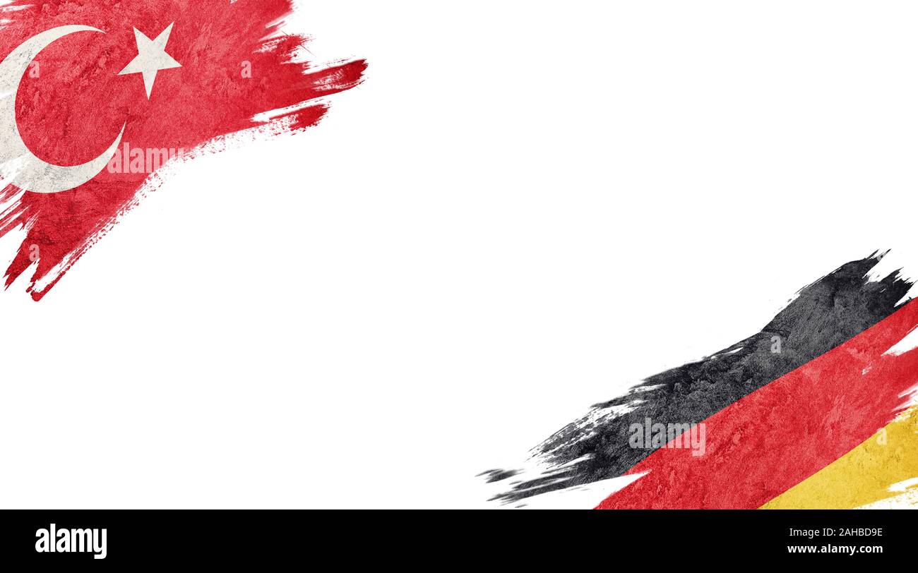Flags of Turkey and Germany on White Background Stock Photo - Alamy