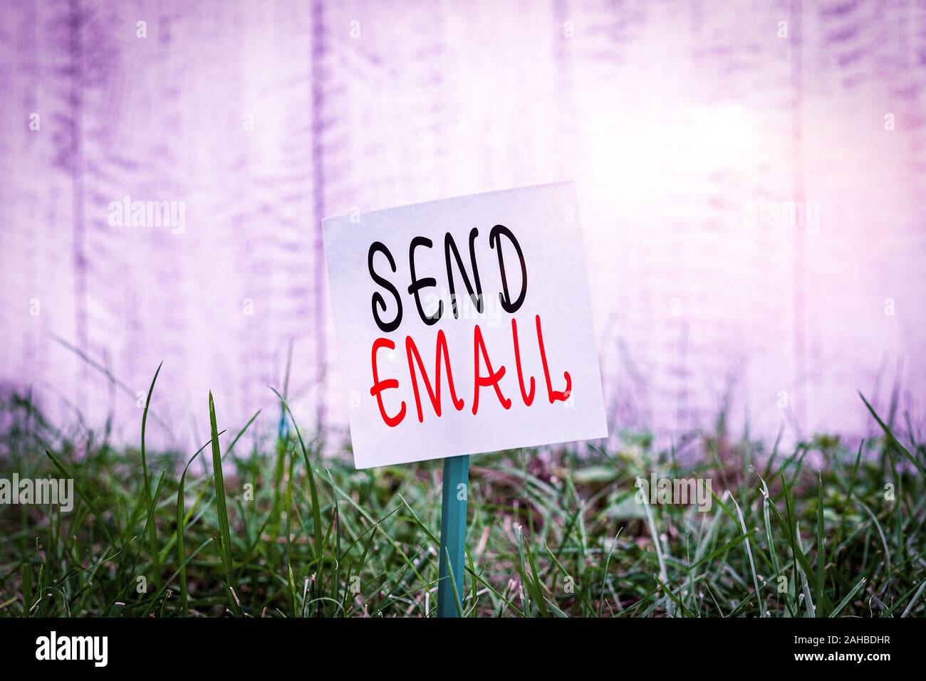 Text sign showing Send Email. Business photo showcasing the system for ...