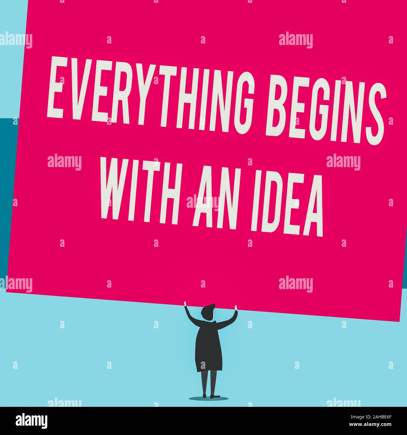 Writing note showing Everything Begins With An Idea. Business concept ...
