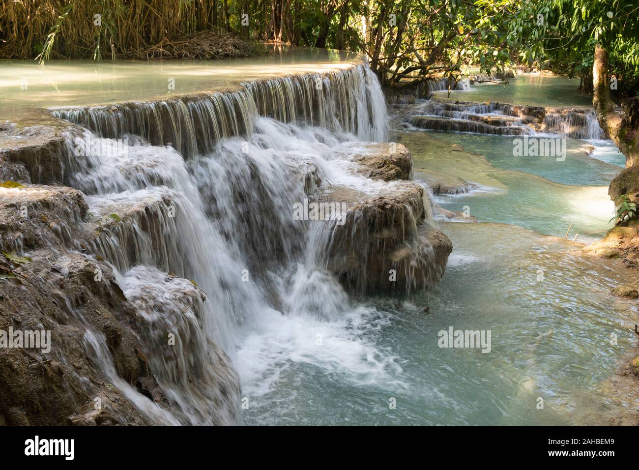Majestic kuang si waterfall hi-res stock photography and images - Alamy