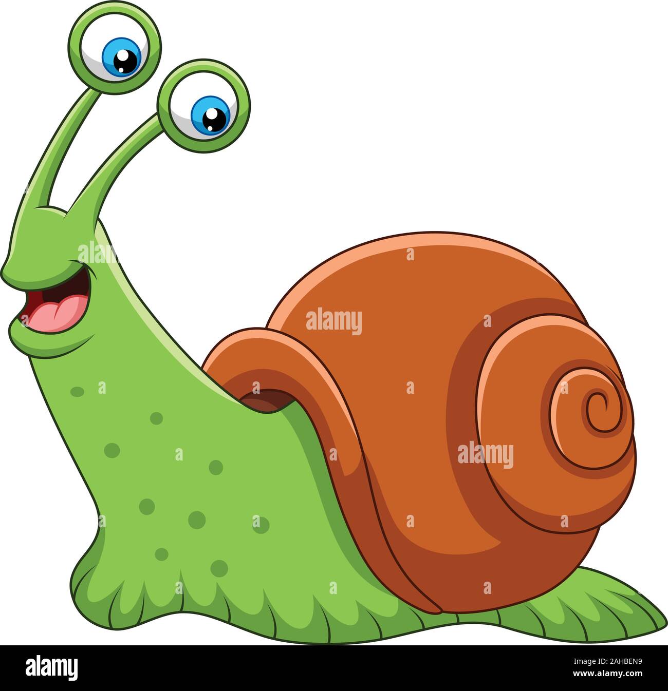 Cartoon happy snail isolated on white background Stock Vector Image ...