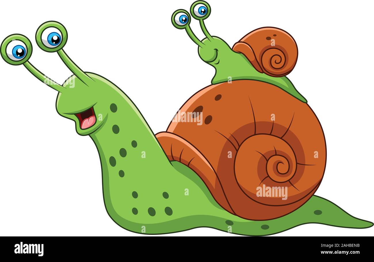 Cartoon mother snail and her baby Stock Vector Image & Art - Alamy