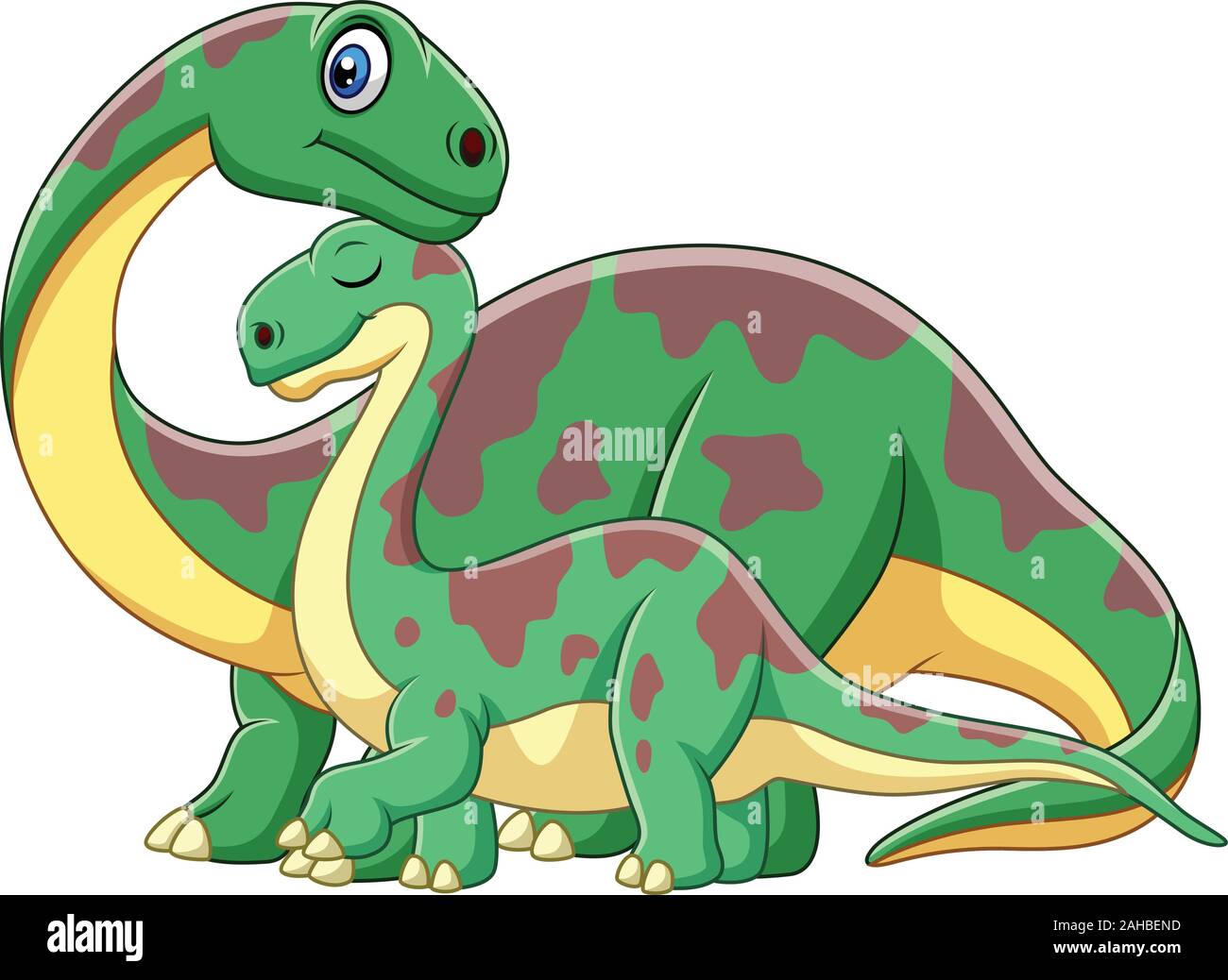 Cartoon brontosaurus with her baby Stock Vector Image & Art - Alamy