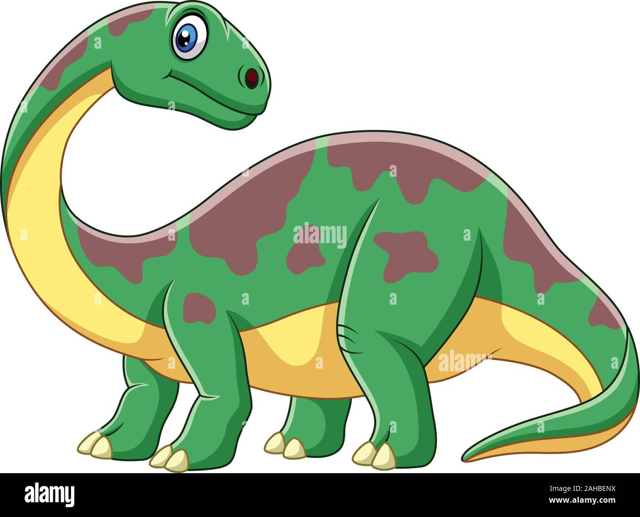 Cartoon smiling brontosaurus Stock Vector Image & Art - Alamy