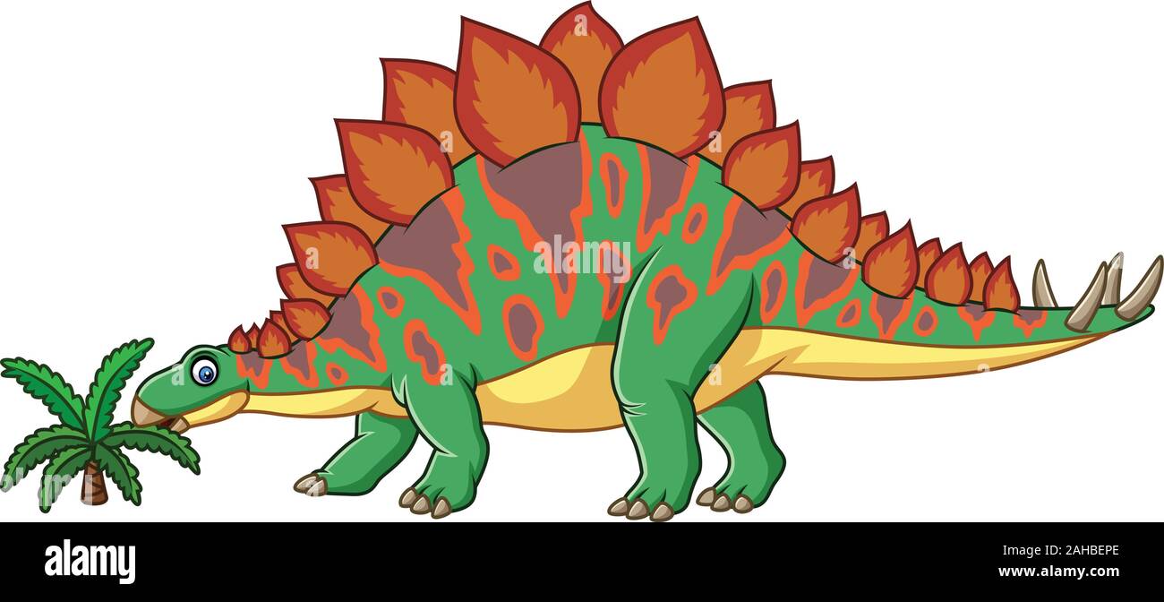 Cartoon stegosaurus isolated on white background Stock Vector Image ...