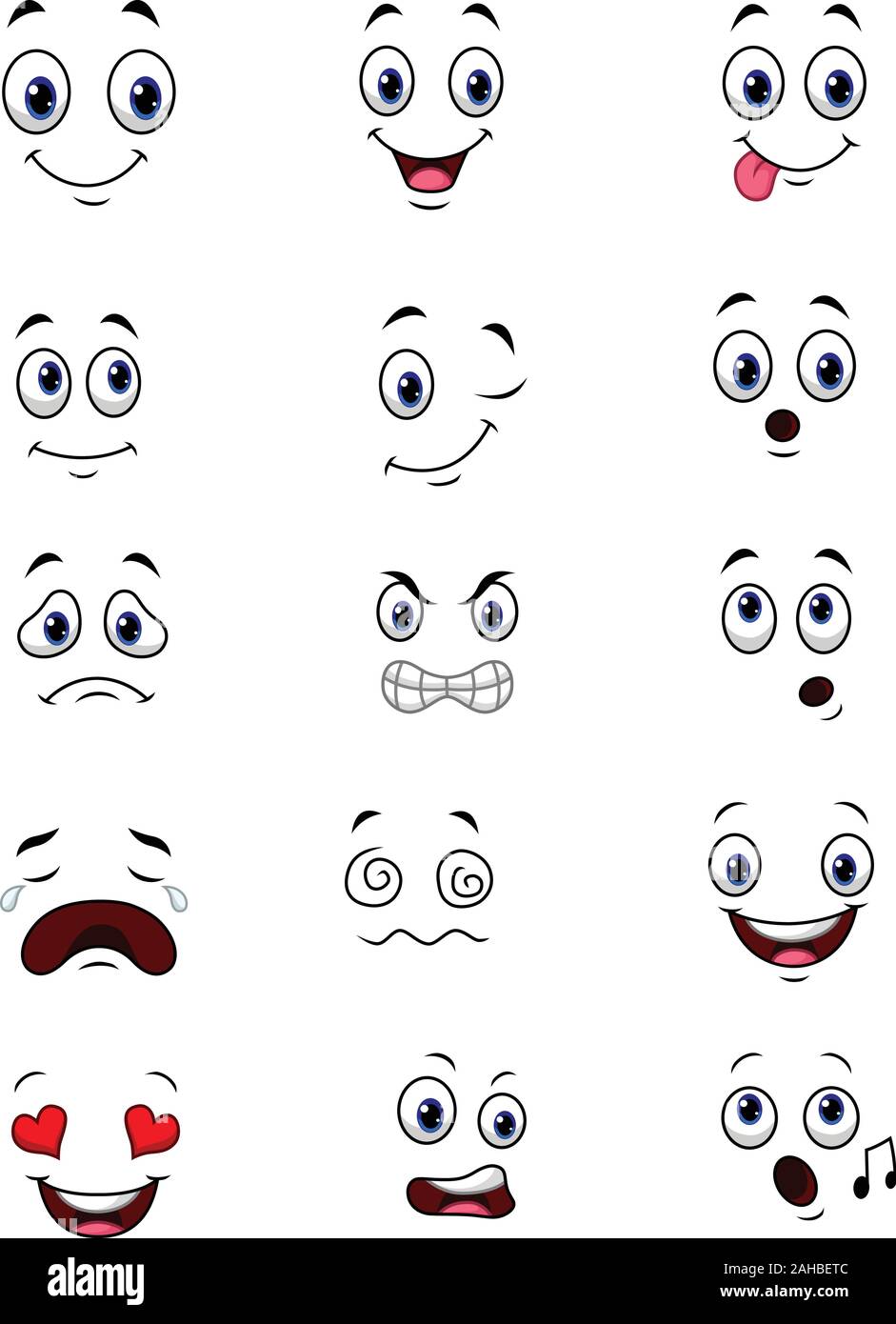 Cartoon faces expressions hi-res stock photography and images - Alamy