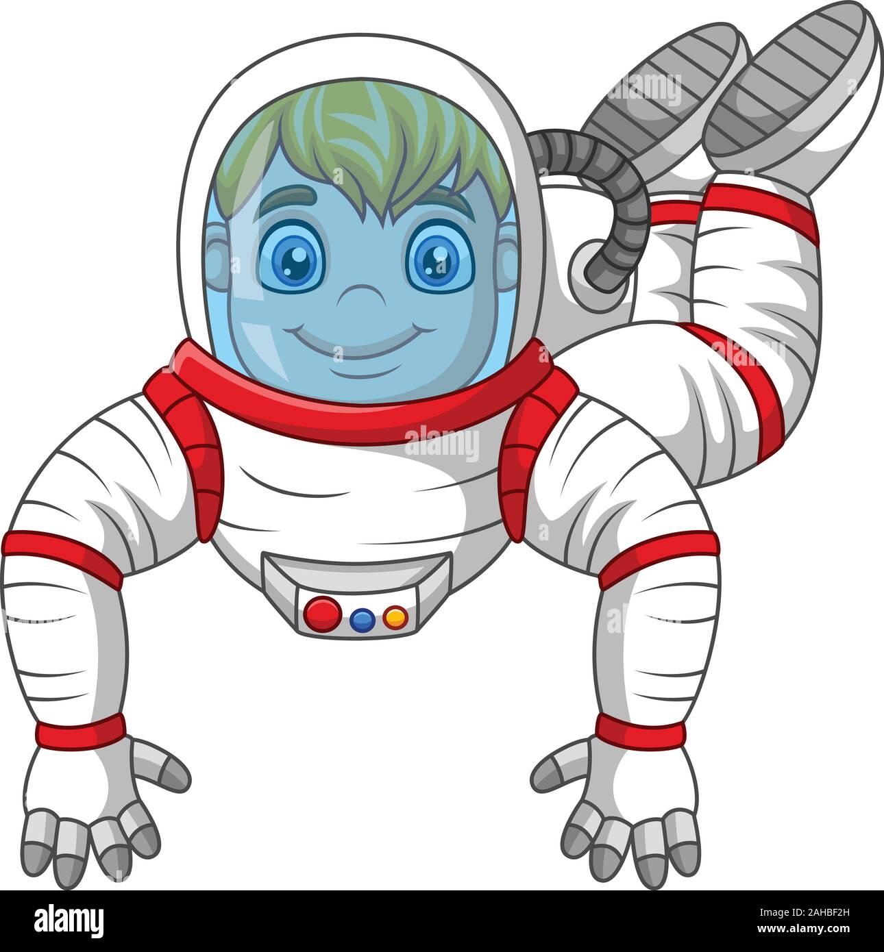 Cartoon Astronaut flying isolated on white background Stock Vector ...