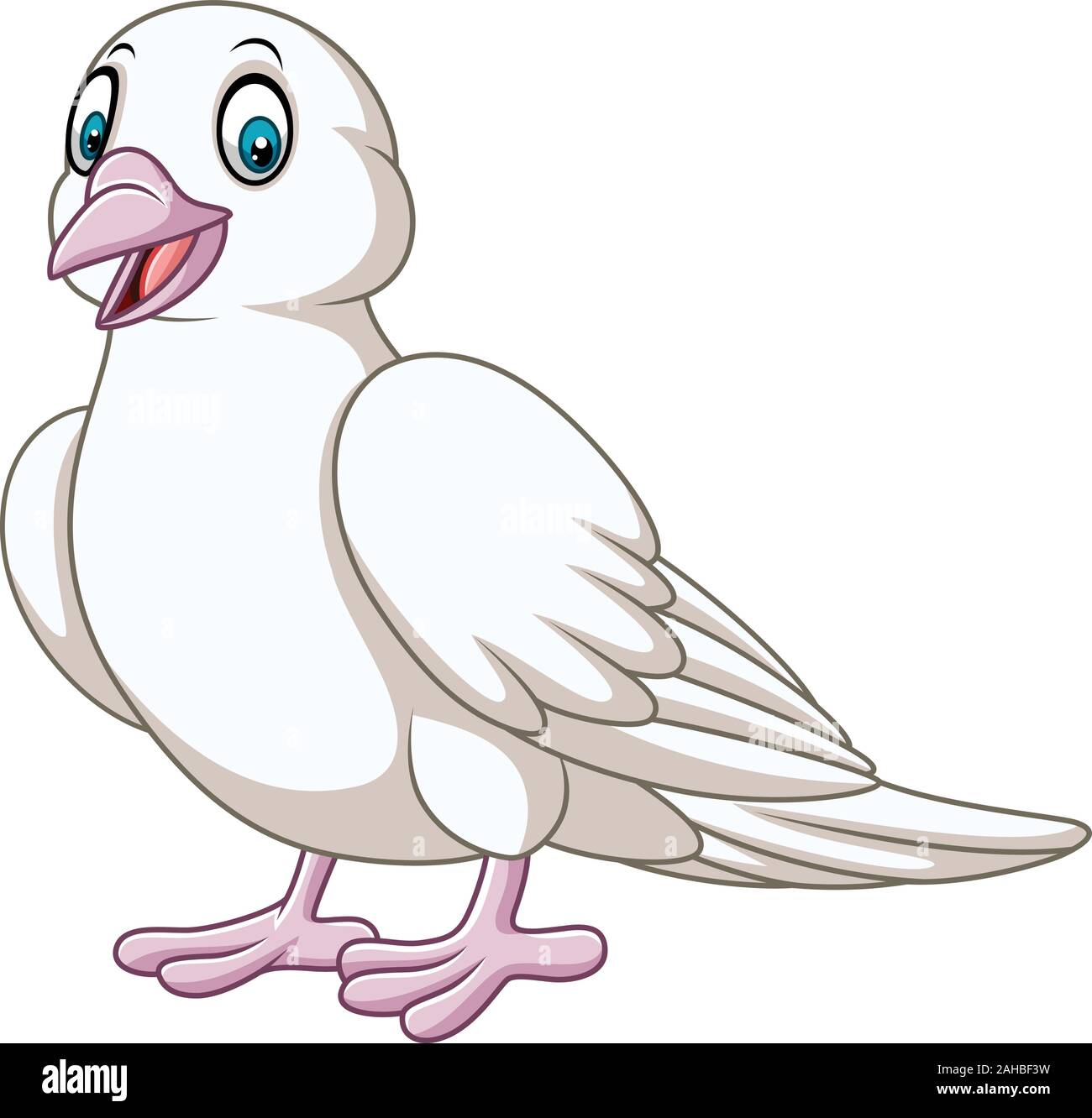 Cartoon happy dove Stock Vector Image & Art - Alamy