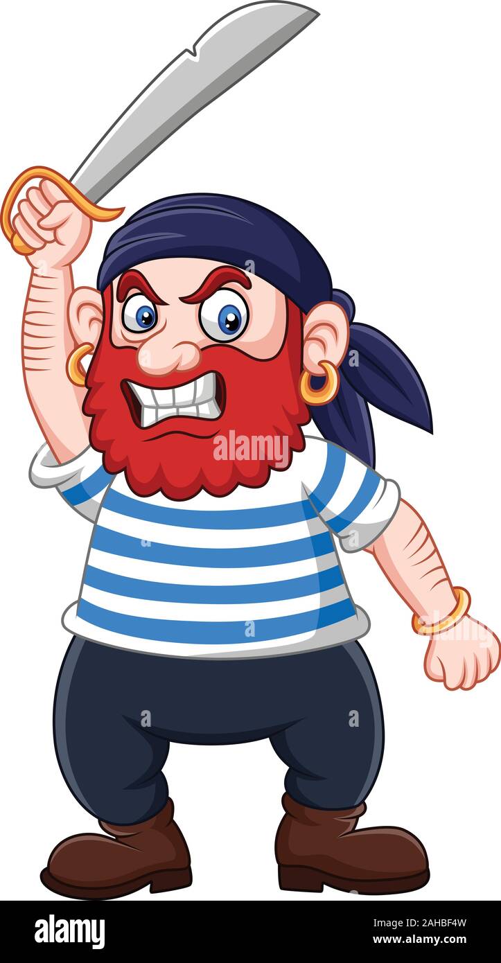 Cartoon pirate holding a sword Stock Vector Image & Art - Alamy