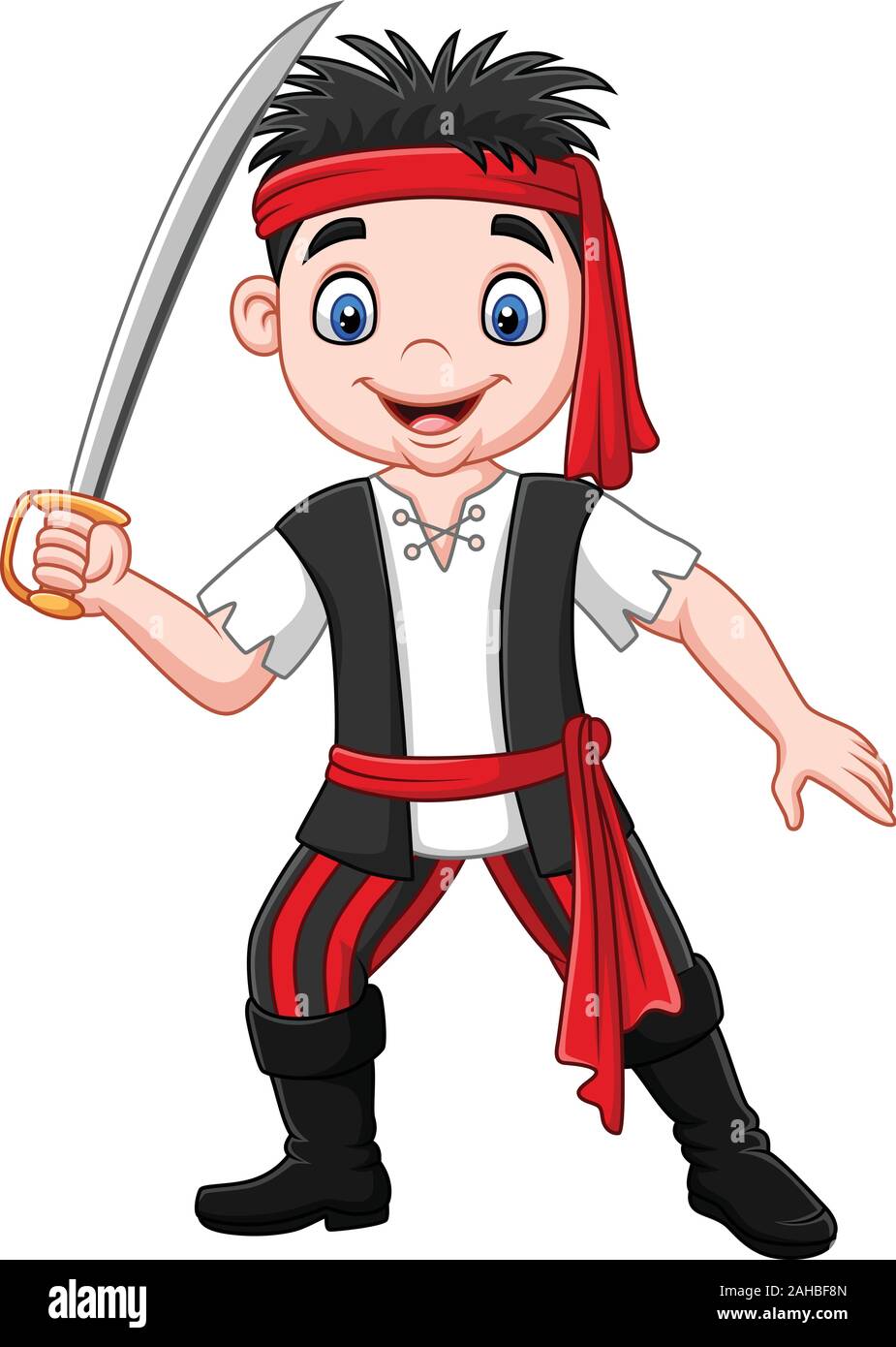 Cartoon pirate holding dagger Stock Vector Image & Art - Alamy