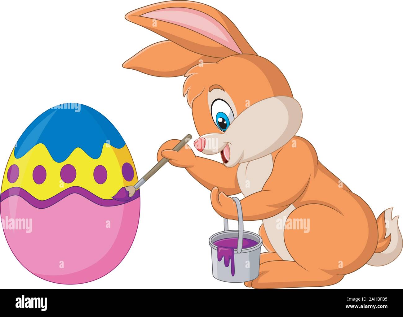 Easter bunny painting an egg Stock Vector Image & Art - Alamy