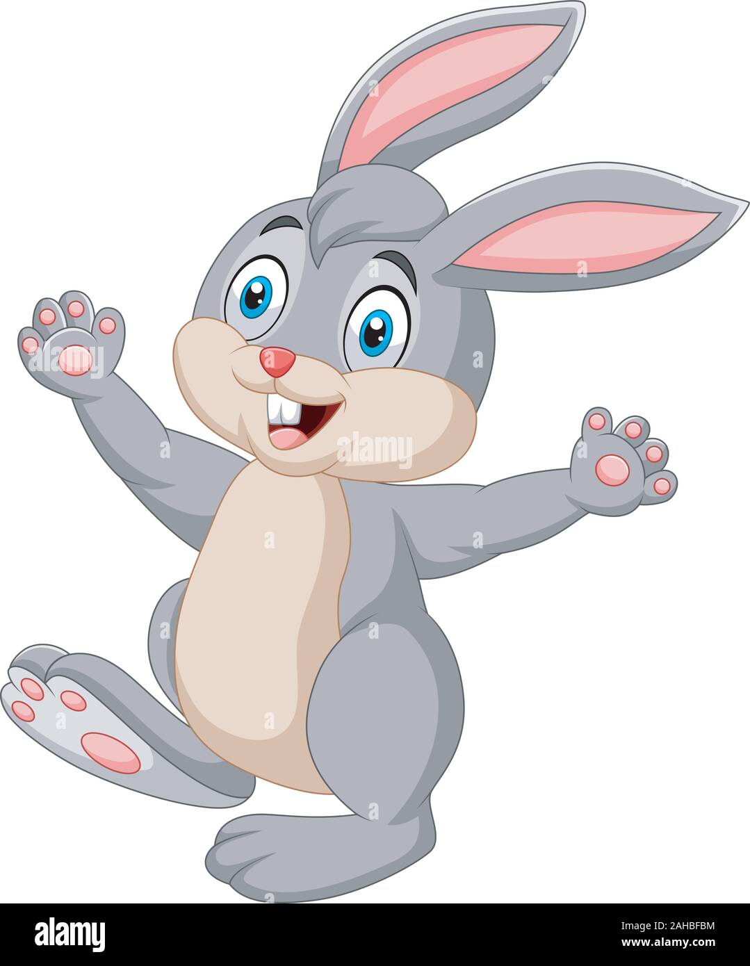 Happy rabbit cartoon isolated on white background Stock Vector Image ...