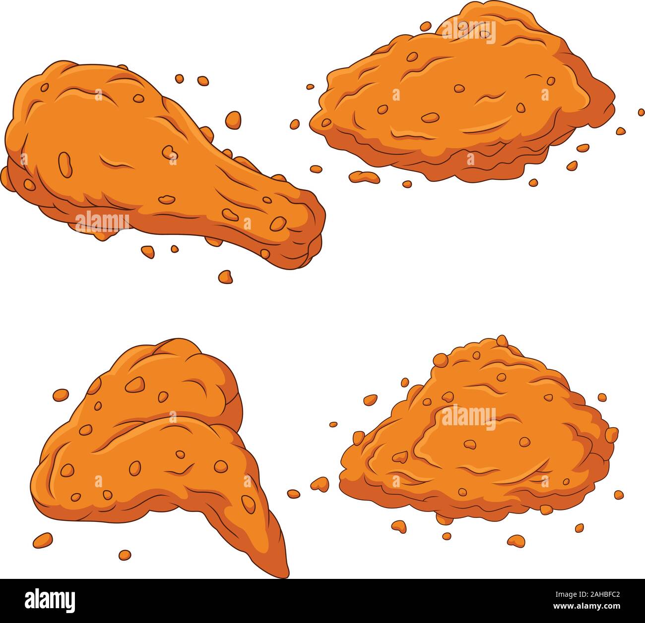 Cartoon fried chicken collection set Stock Vector Image & Art - Alamy