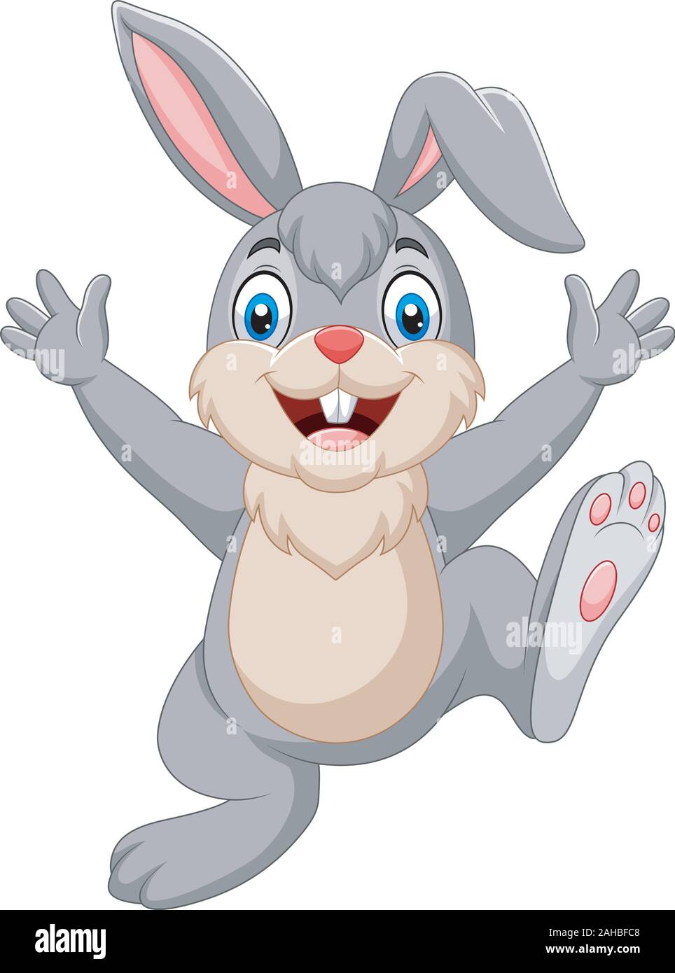 Cartoon happy rabbit isolated on white background Stock Vector Image ...
