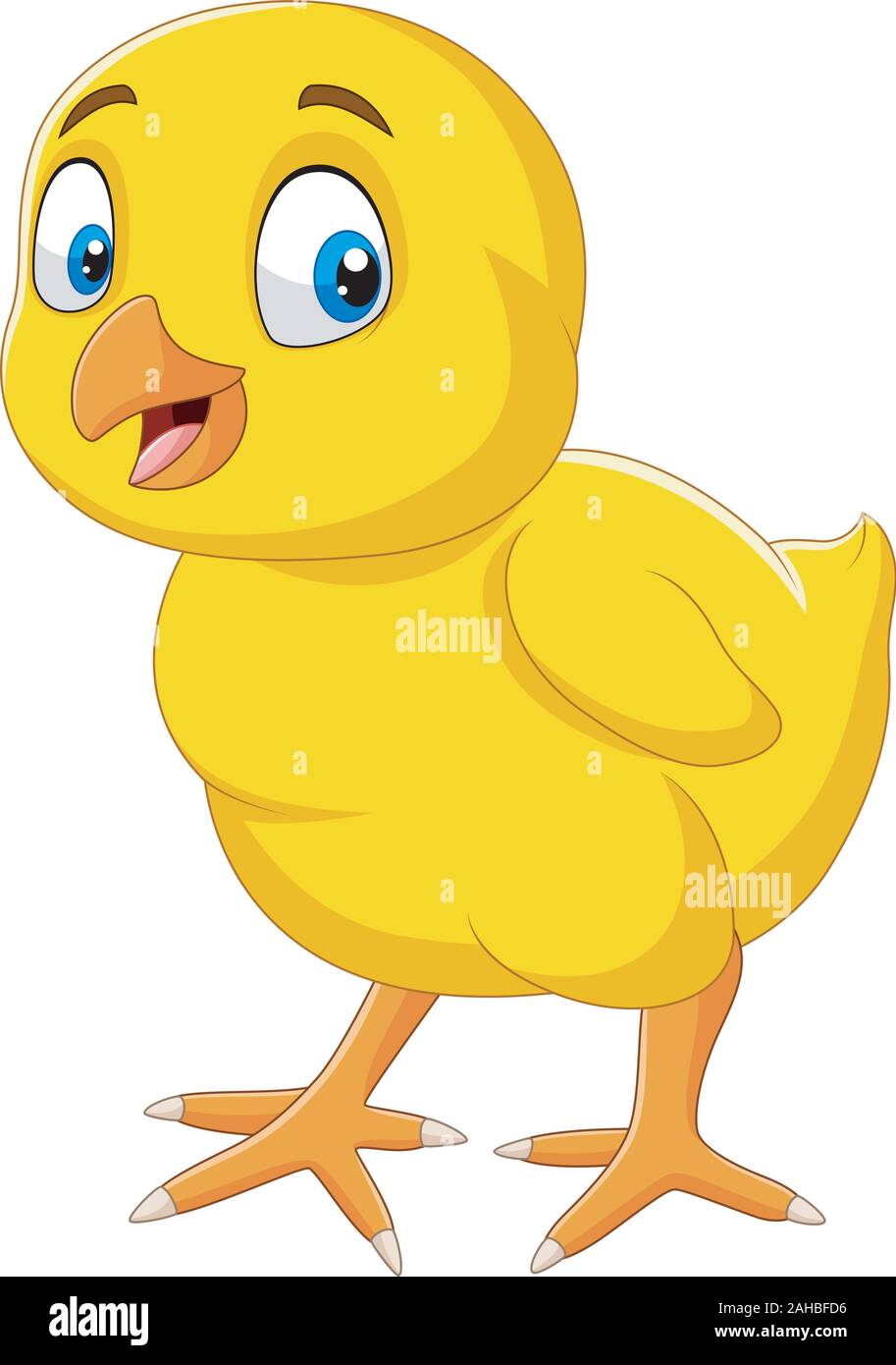 Cartoon funny little chick isolated on white background Stock Vector ...