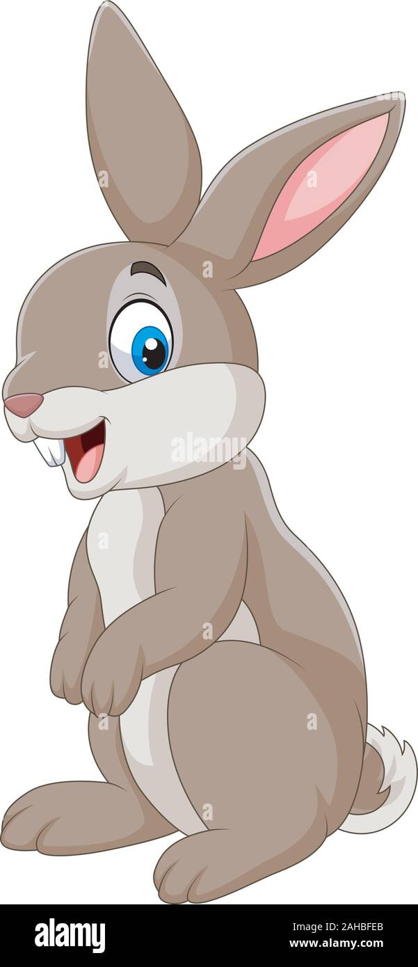 Cartoon happy rabbit isolated on white background Stock Vector Image ...