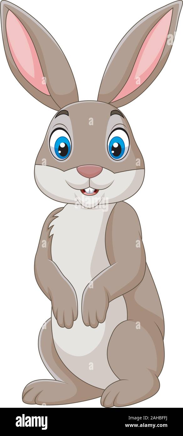 Cartoon happy rabbit isolated on white background Stock Vector Image ...