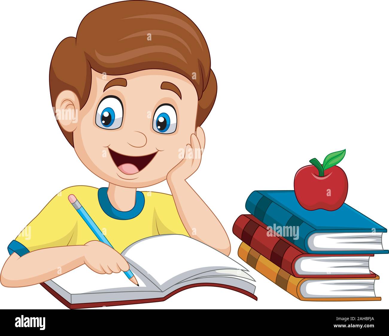 Cartoon little boy studying Stock Vector Image & Art - Alamy Cartoon little boy studying Stock Vector Image & Art - Alamy