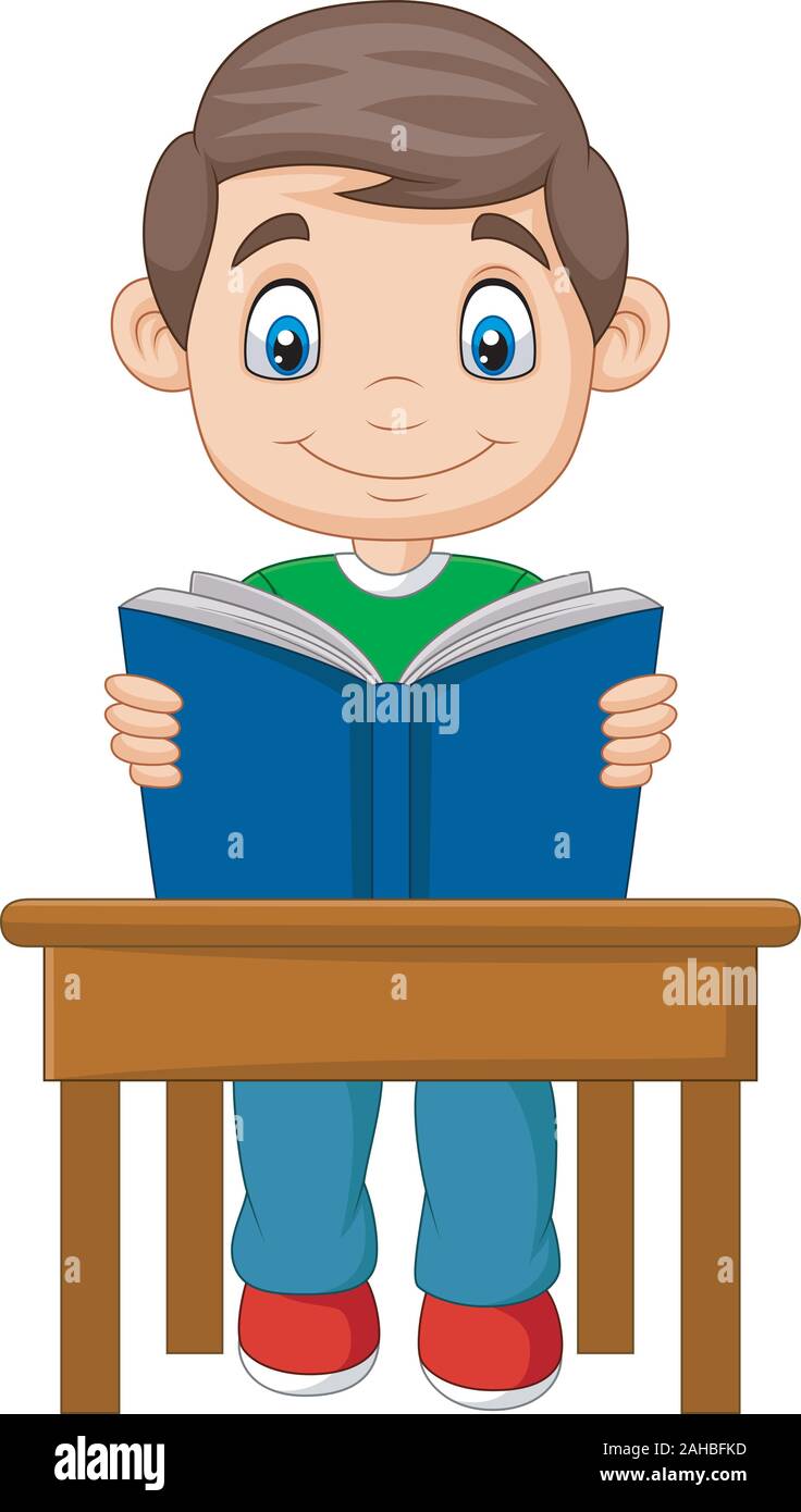 Cartoon little boy studying Stock Vector Image & Art - Alamy