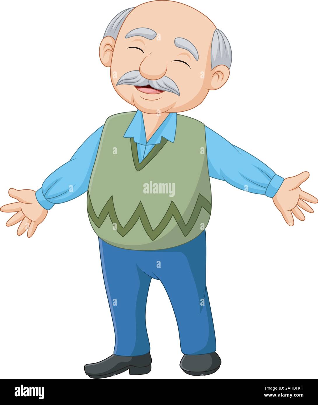 Cartoon Happy Senior Elderly Old Man Stock Vector Image And Art Alamy