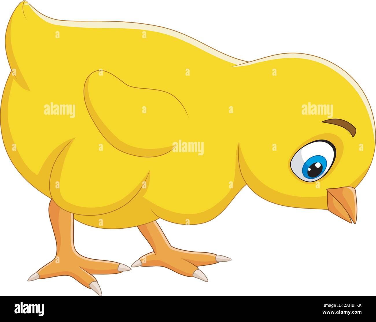 Cartoon funny baby chick isolated on white background Stock Vector ...