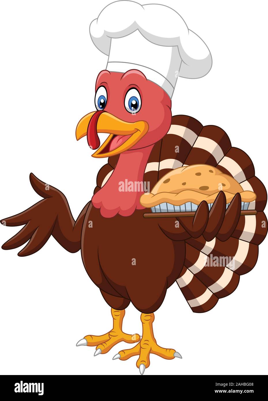 Cartoon turkey holding cake pie Stock Vector Image & Art - Alamy