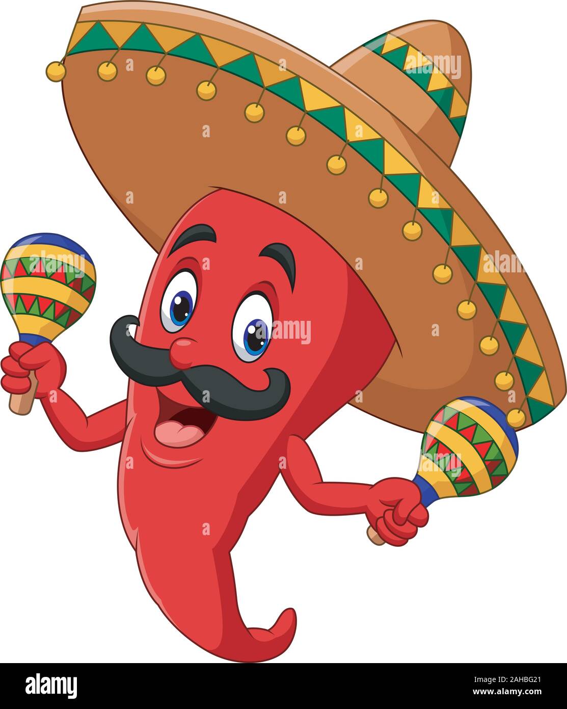 Cartoon chili pepper playing maracas Stock Vector Image & Art - Alamy
