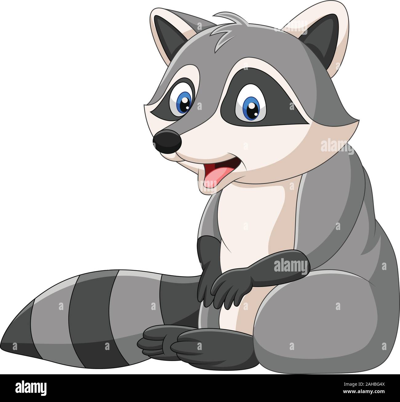 Cute raccoon cartoon on white background Stock Vector Image & Art - Alamy