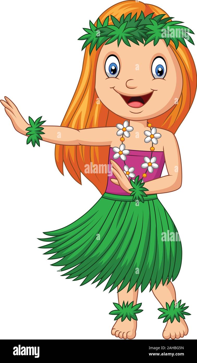 Hula dancer hawaiian cartoon character hi-res stock photography and ...