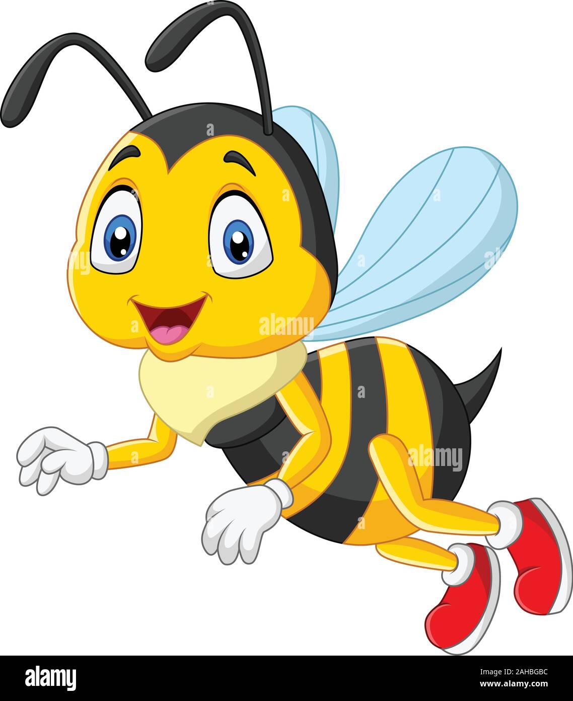 Cartoon happy bee isolated on white background Stock Vector Image & Art ... Cartoon happy bee isolated on white background Stock Vector Image & Art ...
