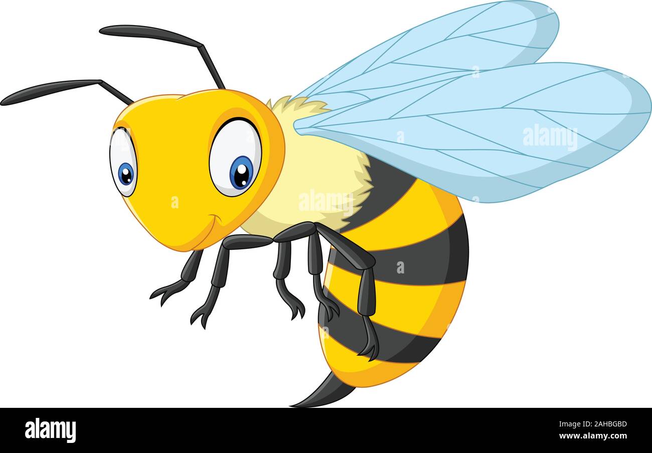 Cartoon happy wasp isolated on white background Stock Vector Image ...