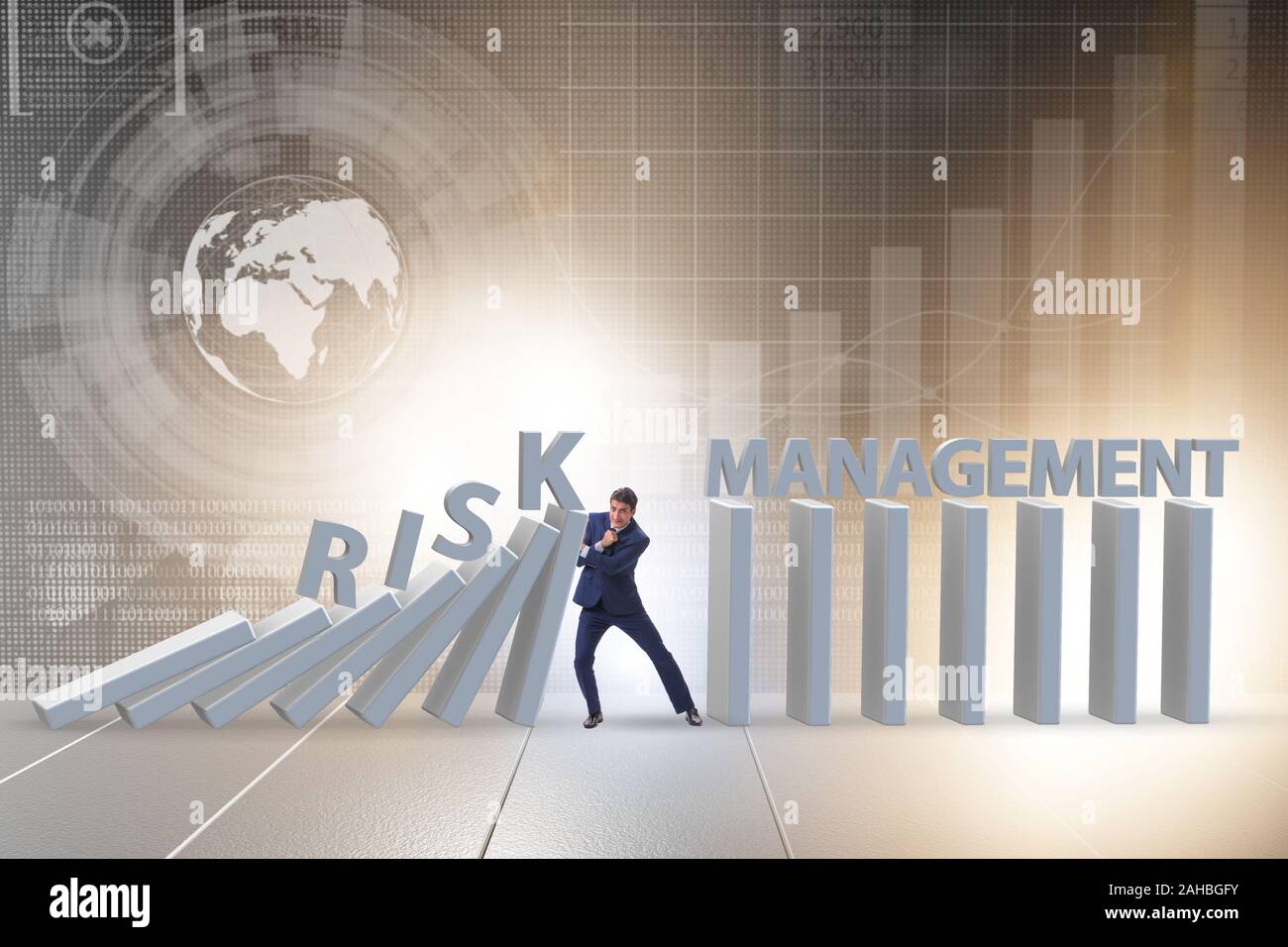 The businessman in risk management concept Stock Photo - Alamy