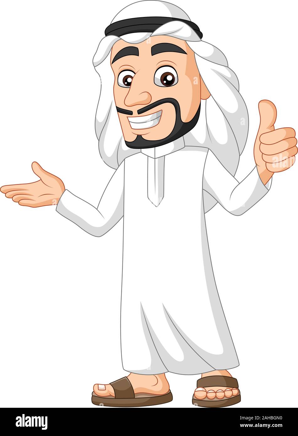 Cartoon Saudi Arab man presenting Stock Vector Image & Art - Alamy