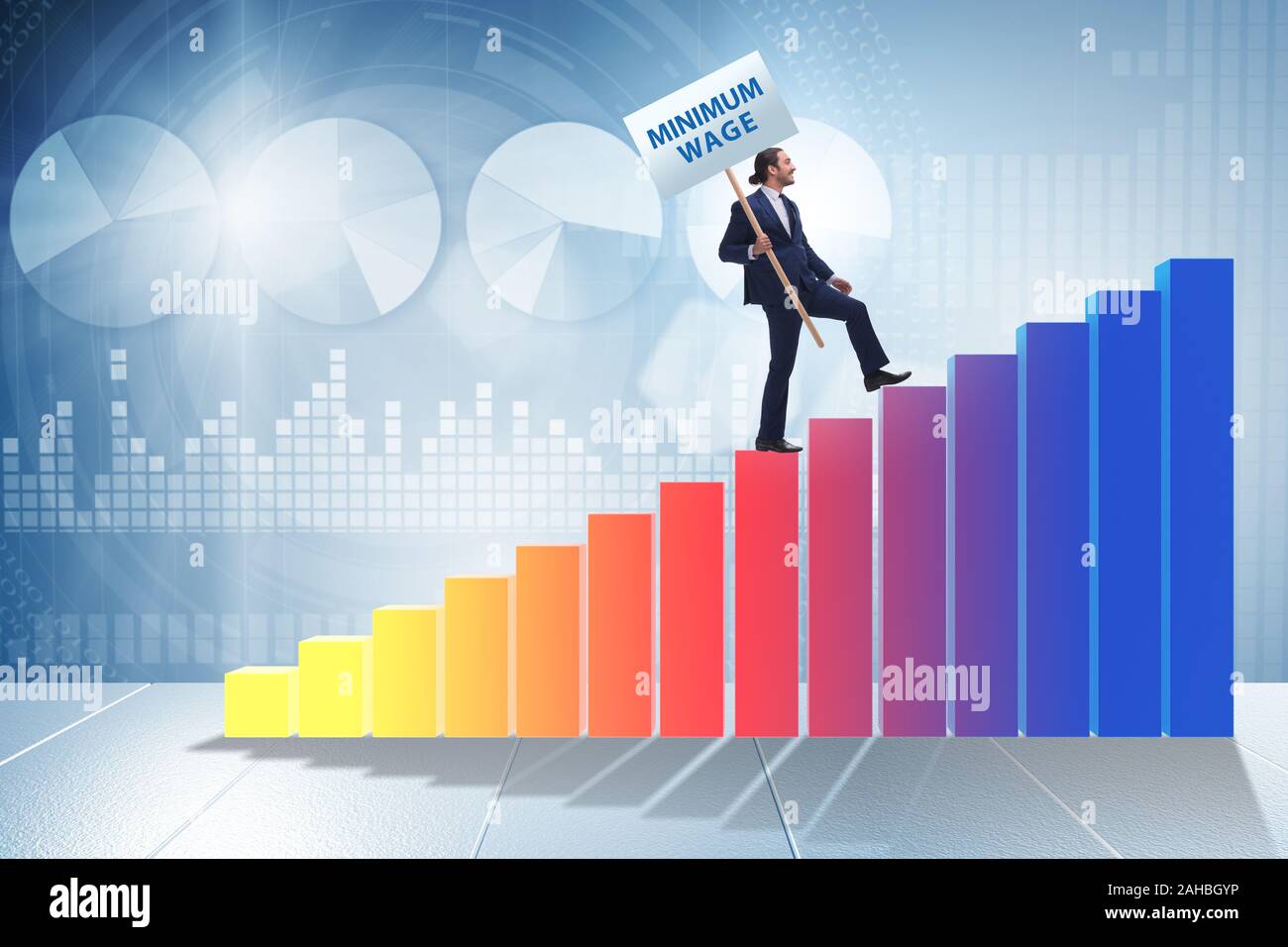 The concept of minimum wage with businessman Stock Photo - Alamy