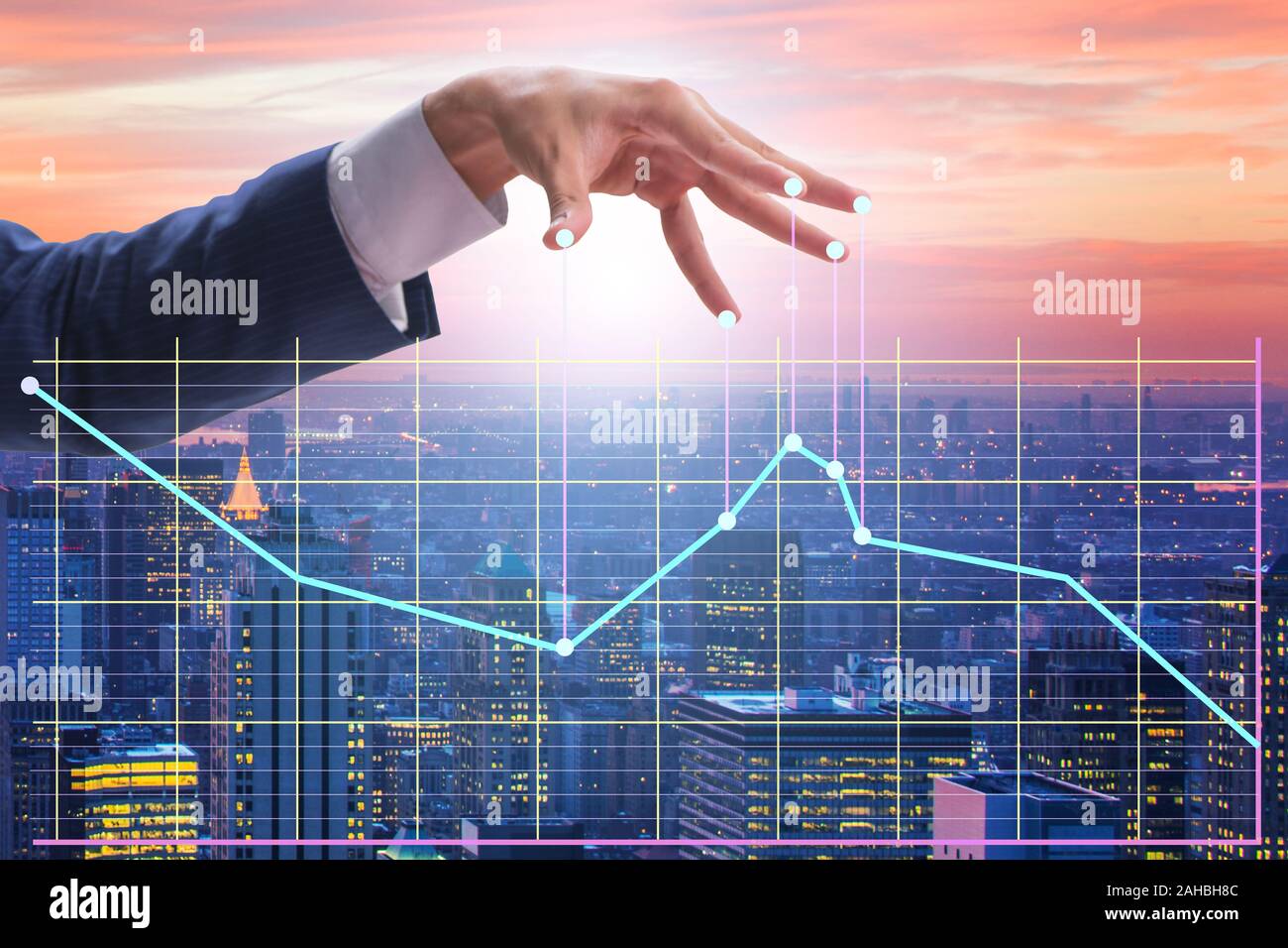 The businessman controlling the market with strings Stock Photo - Alamy