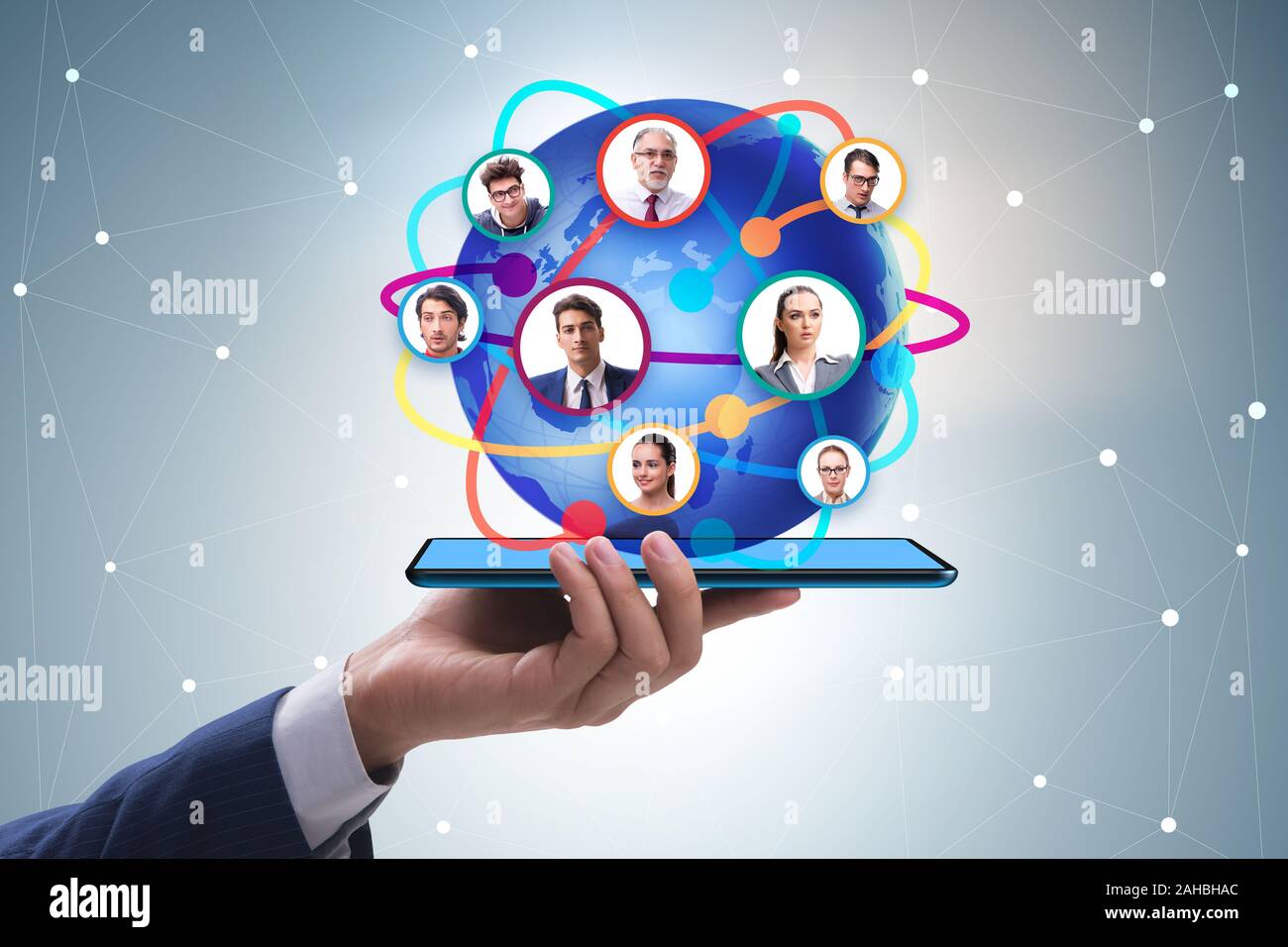 The social networking concept with people Stock Photo - Alamy