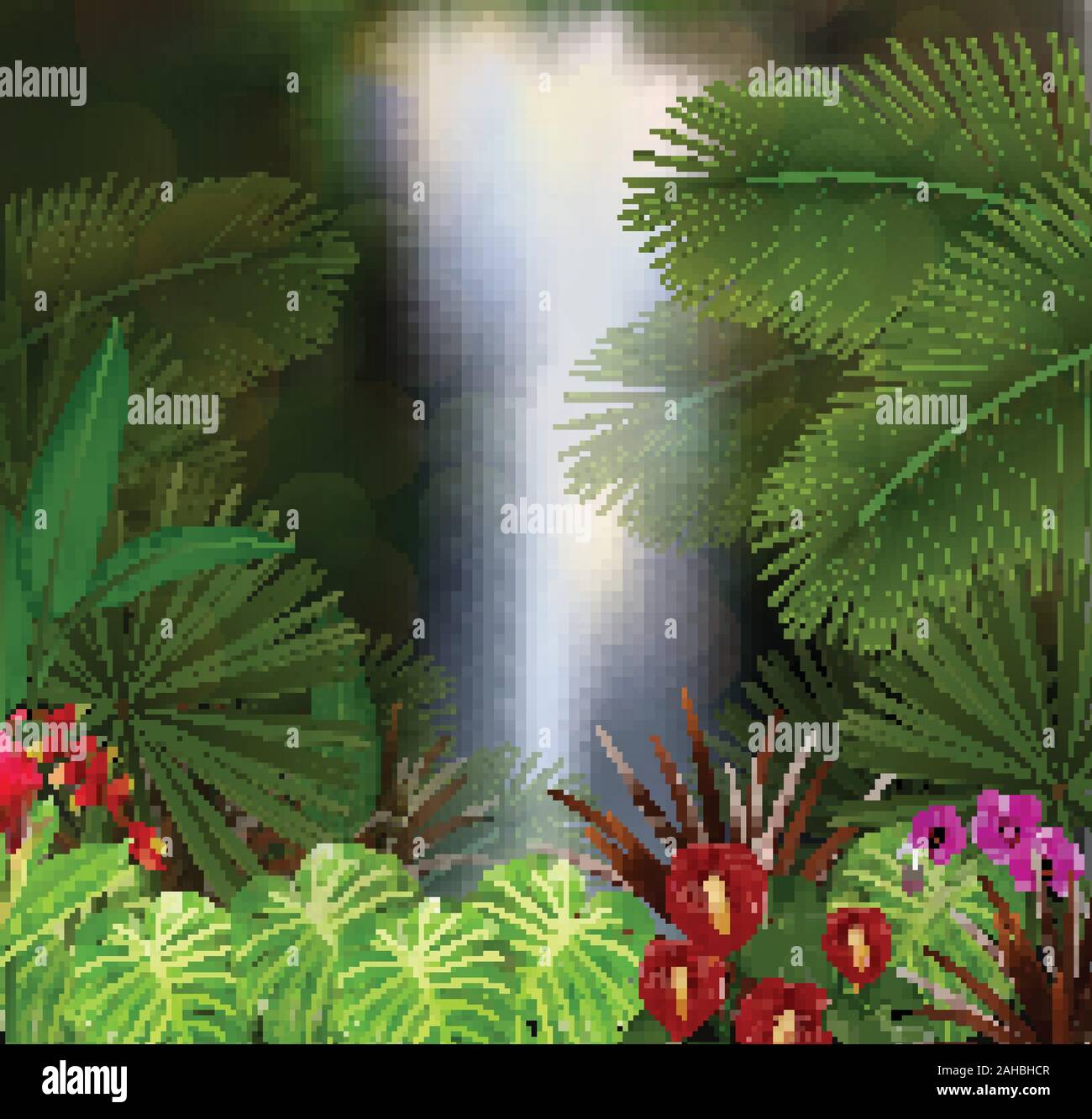 Beautiful on the waterfall background Stock Vector Image & Art - Alamy